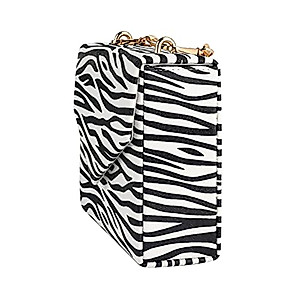 LUOZZY Women Clutch Bag Zebra Print Clutch PU Leather Shoulder Bags with Magnetic Buckle Flap Over Chain Shoulder Bags Animal Purse Strap