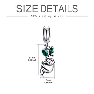 AOBOCO Sloth Charms 925 Sterling Silver Cute Animal Beads Dangle Charms fit European Bracelets Necklace, Embellished with Crystals from Austria