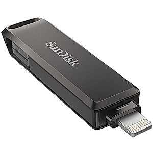 SanDisk 128GB iXpand Luxe Flash Drive for iPhone, iPad Tablet & USB TypeC Devices - 3.1 Dual Drive for Lightning & Type-C (NOT Type-A) SDIX70N-128G-GN6NE Bundle with 1 Everything But Stromboli Lanyard