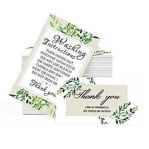 PLIGREAT 120 Pcs Clothing Washing Instructions Cards for Shirts, Tshirt Washing Instruction Care Cards, Customer Directions Card Thank You Cards Package Insert Card for Small Business Clothes Shop