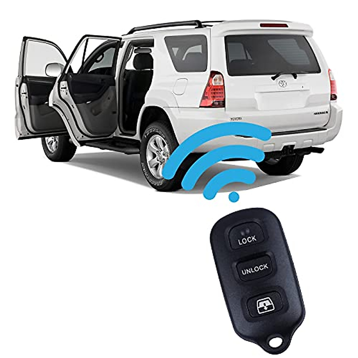 Replacement Keyless Remote Key Fob fit for 1999-2009 Toyota 4Runner / 2001-2008 Sequoia FCC ID：HYQ12BAN HYQ12BBX HYQ1512Y (Pack of 2)