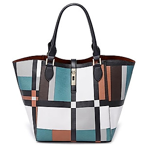 sqlp Large Work Tote Bag for Women Designer Purses and Handbags Big Bucket bags Ladies Travel Crossbody Purse blue check