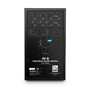 KALI AUDIO in-8 V2 8" Powered 3-Way Studio Monitor - 140W Speaker System - Boundary Compensation EQ Settings - for Mixing, Recording, Audio Production - XLR, TRS, RCA Inputs - Single, Black