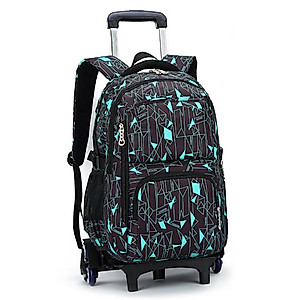 Rolling Backpack On Wheels High-Capacity School Bag Backpacks for Students Climbing Stairs Six Wheels