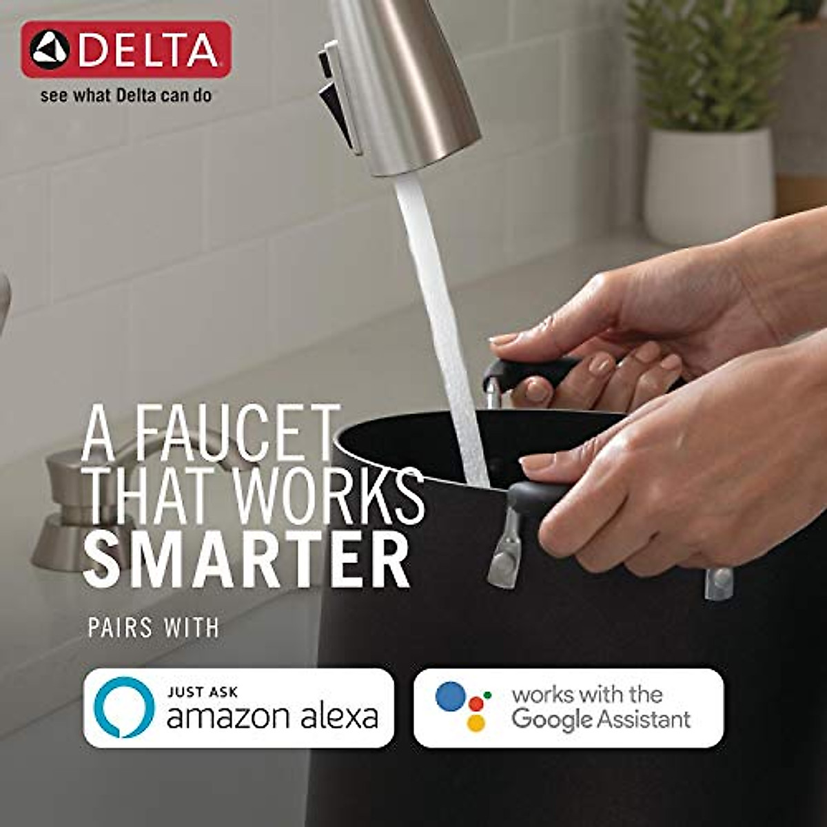 Delta Faucet Essa VoiceIQ Touchless Kitchen Faucets with Pull Down Sprayer, Smart Faucet, Alexa and Google Assistant Voice Activated, Kitchen Sink Faucet, Matte Black 9113TV-BL-DST