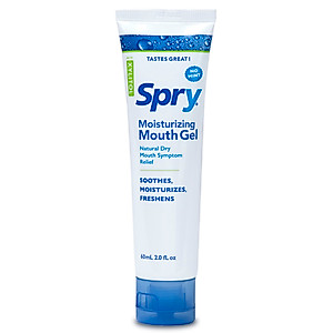 Spry Xylitol Dry Mouth Gel, Natural, Long Lasting Mint Free and Sugar Free Mouth Moisturizer for Dry Mouth Relief, Original Flavor, 2 oz