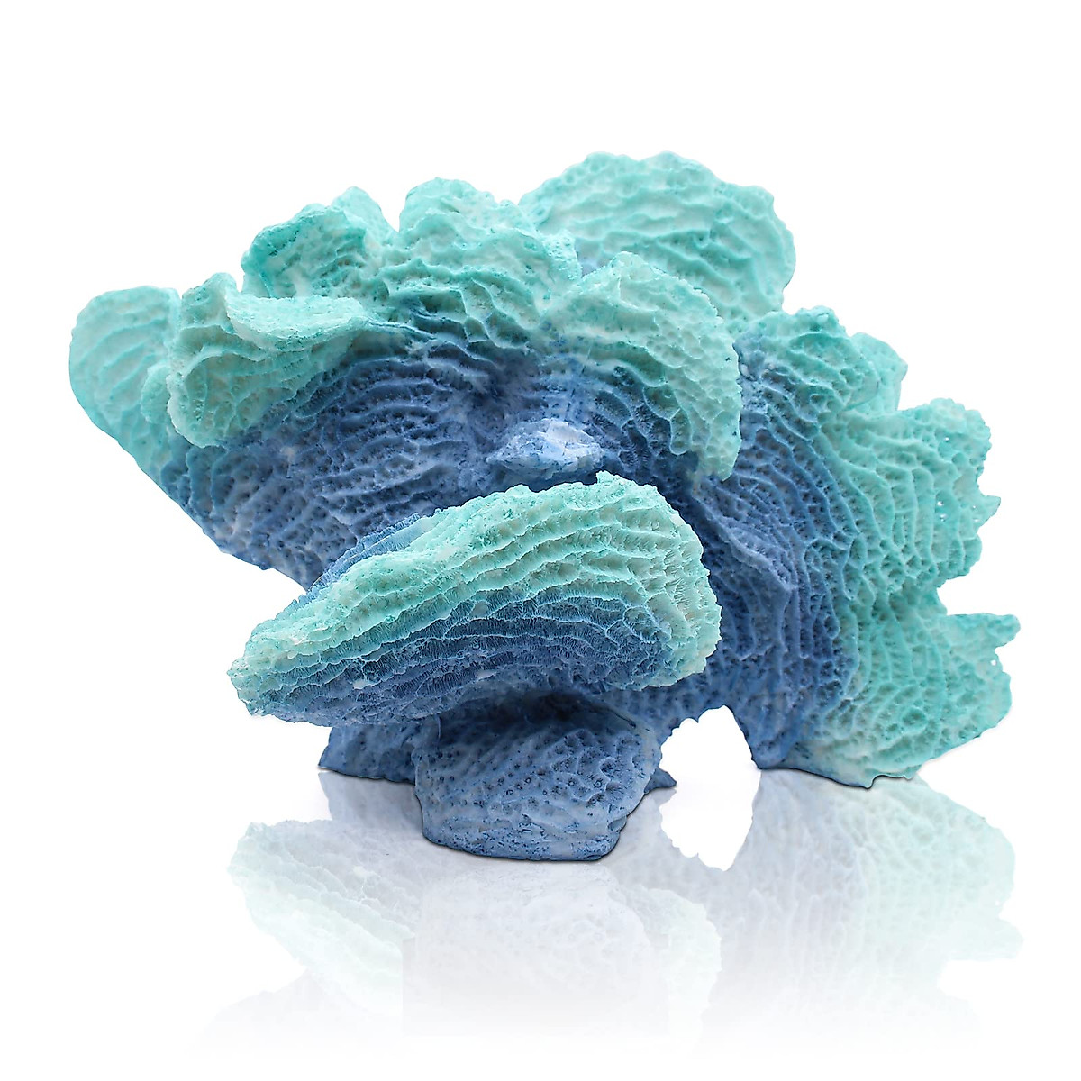 ALIWINER Blue Faux Coral Reef Statue - Resin Sea Coral Sculpture for Tabletop, Home, Living Room - Coastal Beach Decor