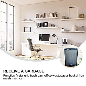 Trashcan Mesh Wire Garbage Basket Black Wastebasket Recycling Bin Paper Clutter Waste Can Home Office Trash Can Size S Office Wastebasket