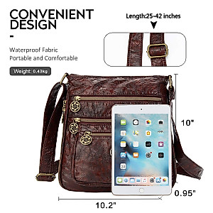 Angel Barcelo Crossover Purse and Handbags Crossbody Bags for Women,Ultra Soft Leather Neatpack Bag Shoulder Purses for Women Coffee