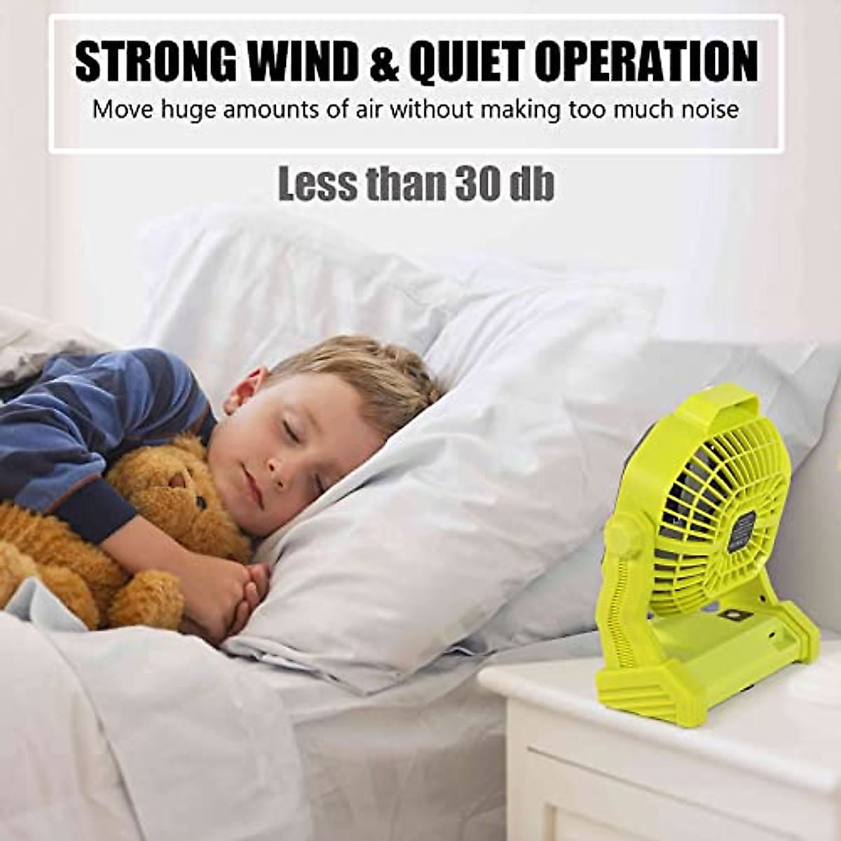 Camping Fan Rechargeable,Portable Battery Operated Fan with Light & Hook,Personal USB Small Desk Tent Fan 270°Head Rotation & Stepless Speed for Camping Accessories, Bedroom, Table, Tent, Travel