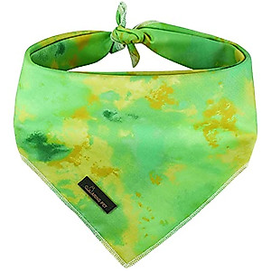ARING PET Dog Bandana-Summer Girl and Boy Dog Bandanas, Green Dogs Scarf Adorable Tie Dye Dog Triangle Bibs for Small to Large Dogs and Cats