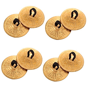 Milisten Props 4 Pairs Copper Finger Cymbal Finger Cymbals for Dancer Finger Percussion Cymbal Finger Chimes Kids' Musical Instruments Finger Cymbal for Performance Aldult Dress Child