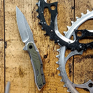 Kershaw Salvage Pocket Knife, Assisted Opening with 2.9 inch Reverse Tanto Blade, Stainless Steel, Deep Carry Pocketclip,Green