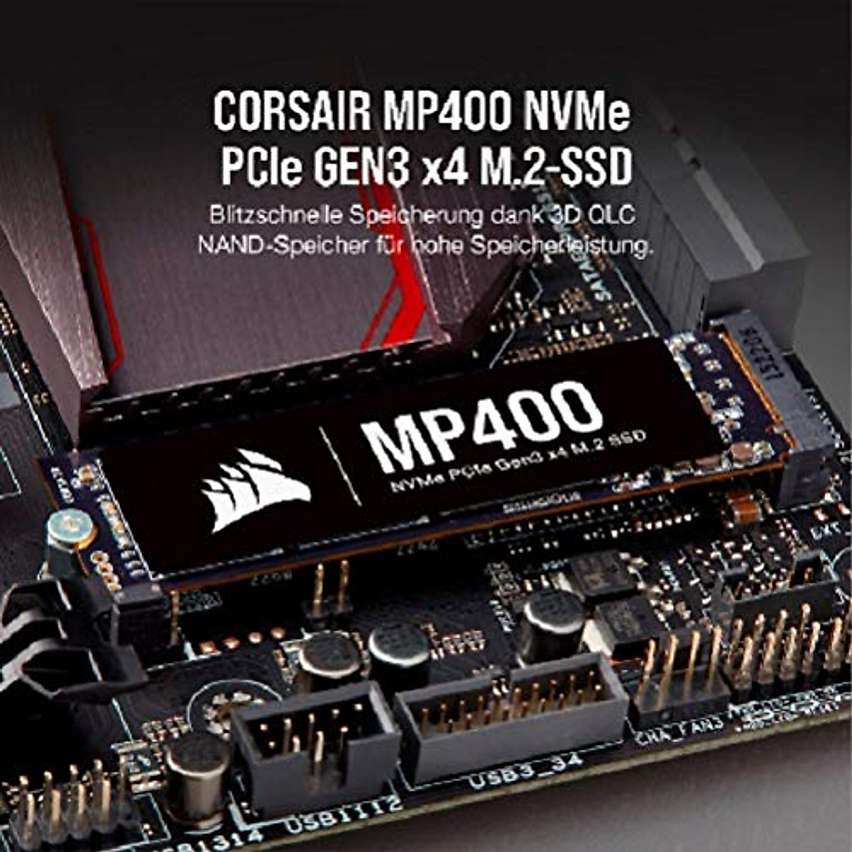 Corsair MP400 8TB M.2 NVMe PCIe x4 Gen3 SSD (Sequential Read Speeds of up to 3,480 MB/s, Write Speeds of up to 3,000 MB/s, High-Density 3D QLC NAND) Black