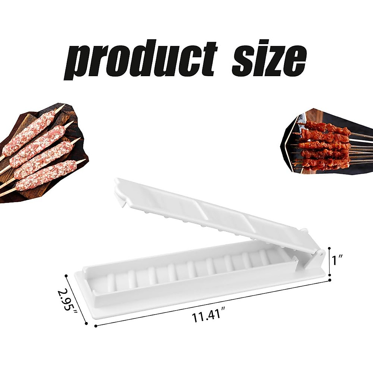 Kebab Maker for Skewers and Sticks Manual Plastic Kebab Press Mould Tool Outdoor BBQ Kofta Maker