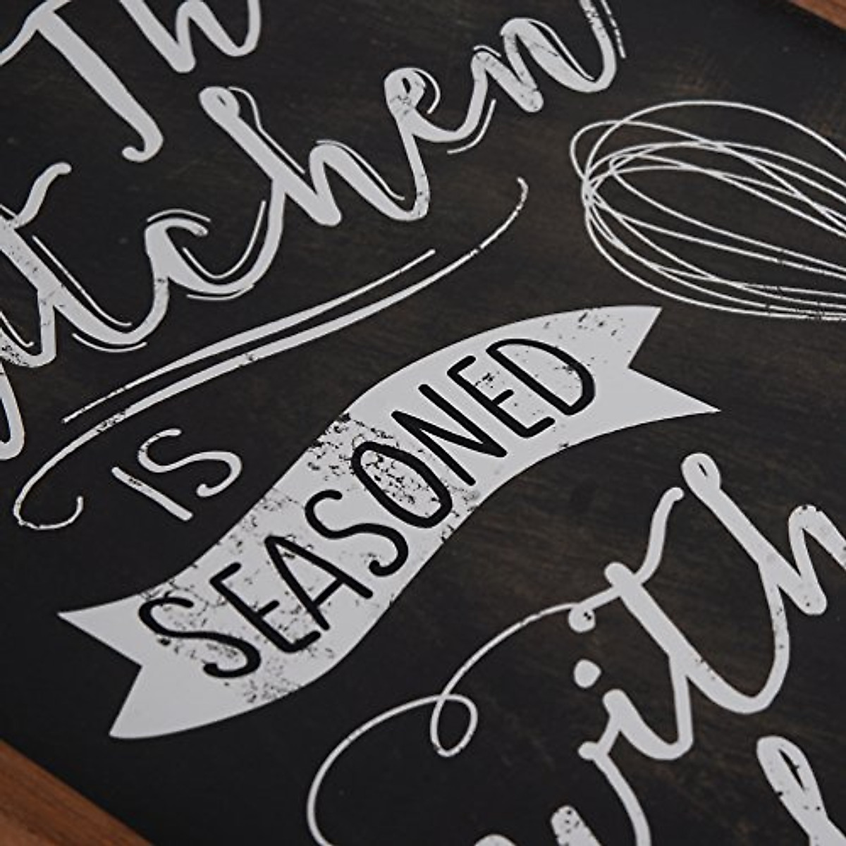 NIKKY HOME Kitchen Wall Art Decor Wood Framed Chalkboard Sign Poster Print with Quote This Kitchen is Seasoned with Love, 16'' x 12'', Black