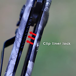 PHOELUXE Pocket Folding Knife –EDC Knife,Tactical Knife,Hunting Knife. Feather pattern aluminum handle 3Cr13Mov Blade. Speed Safe Spring Assisted Opening Knifes with Liner Lock,Thumb Stud,Rope Cutter,Glass Breaker and Pocketclip for Indoor Outdoor