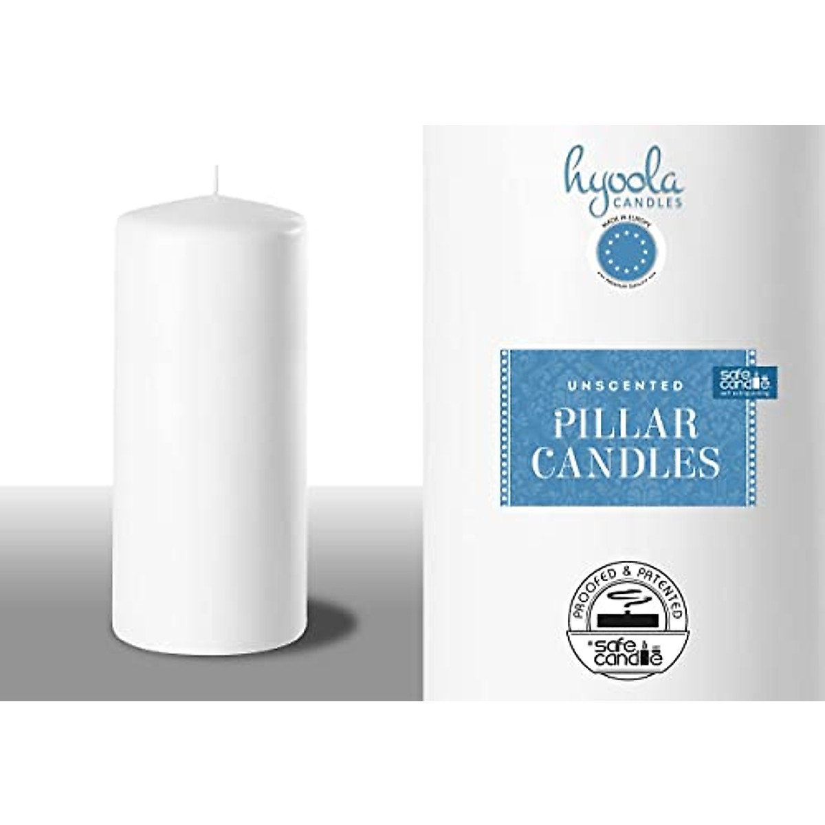 Hyoola White Pillar Candles 2x6 Inch - 4 Pack Unscented Pillar Candles - European Made