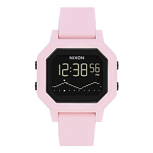 NIXON Siren A1311 - Pale Pink - 100m Water Resistant Women's Digital Sport Watch, 38mm Watch Face, 18mm-16mm Pu/Rubber/Silicone Band