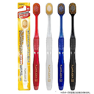 Ebisu premium care toothbrush 6 columns regular softer 3-pack (color Random)