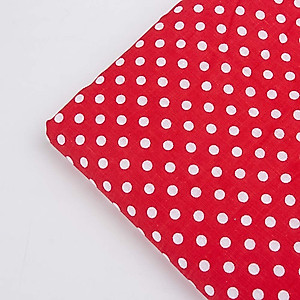 7Pcs 20" x 20" Cotton Fabric DIY Making Supplies Quilting Patchwork Fabric Fat Quarter Bundles DIY for Quilting Patchwork Cushions (Red, 20" x 20")