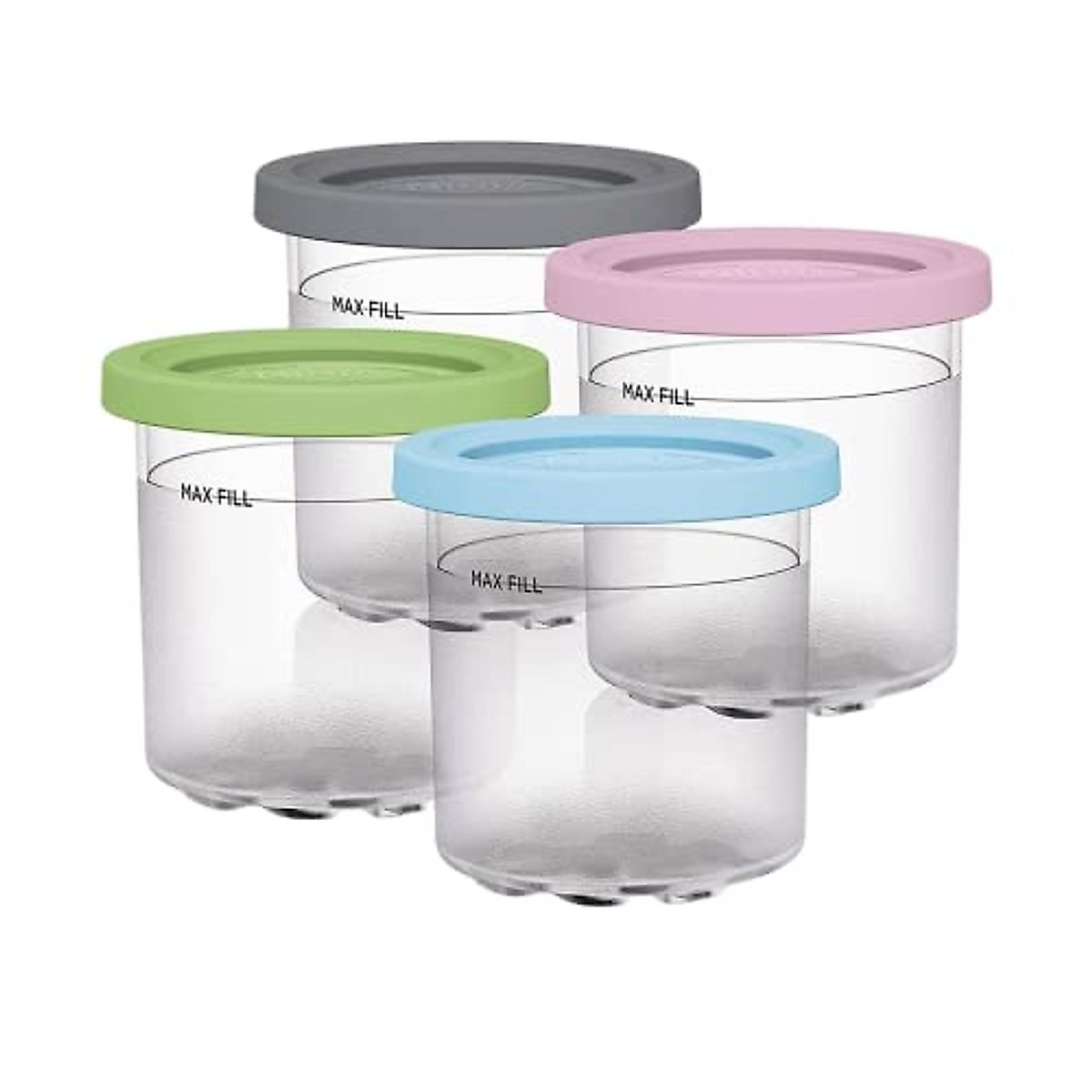 creami pint containers，ninja creamy pints and lids - 4 pack，compatible， NC301，NC299AMZ ，NC300 series，and so on，creami deluxe pints，creami ninja ice cream containers