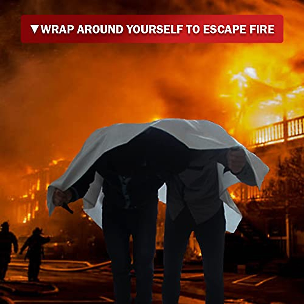 Jdox Fire Blankets 2 Pack, Fiberglass Suppression Emergency Fire Blanket, Emergency Survival Safety Cover for Home, Kitchen, Car & Office (39.3 inch)