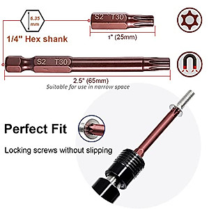 Torx Bits Set, PTSLKHN 24PCS Security Torx Bit Set, High Hardness S2 Alloy Steel, Magnetic, Anti-rust