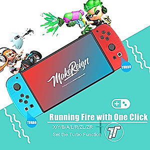 Gamrombo Joypad Controllers for Nintendo Switch, Left Right Wireless Joycon Replacement for Switch/Lite/OLED, Switch Controllers Support Dual Vibration/Motion Control/Wake-up/Screenshot (Blue, Red)