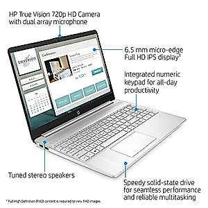 hp 15.6" FHD Laptop for Business & Student, AMD Athlon Silver 3050U (up to 3.2GHz, Beat i5-7200U), 8GB RAM, 256GB SSD, AMD Radeon Graphics, Windows 10 + Microsoft 365