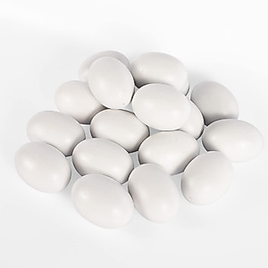 JOYIN 18 Pcs 3.15" Easter Wooden Eggs, Unpainted White Wooden Fake Eggs for Kids Easter DIY Paint Your Own Egg Decor, Easter Eggs Hunt, Easter Craft, Easter Basket Stuffers, Egg Toy Food