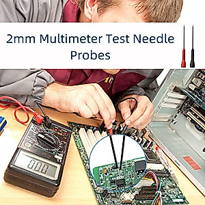 4 Pack 2mm Extended Needle Test Probes, 600V/10A Non-Destructive Multimeter Test Probe for Fluke Leads tl71 tl75