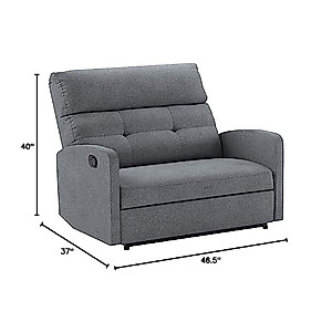 Christopher Knight Home Halima Fabric 2-Seater Recliner, Charcoal