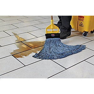 Rubbermaid Commercial 1924786 Maximizer Mop Head, Blend, Medium, Blue