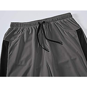 Gopune Men's Sweatpants with Zipper Pockets Open Bottom Workout Pants, for Athletic, Jogging, Training, Casual (Grey,M)