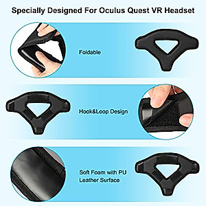 Linkstyle Head Strap Pad Cushion Compatible with Oculus Quest VR Headset, Headset Replacement Accessories, PU Leather Head Cushion,Reduce Head Pressure Foam Pad (Black)