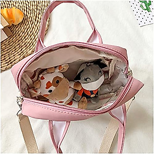 Hipi-shop Color small Clear Crossbody bag shoulder bag handbag for Anime Lolita Bag DIY Cosplay Display handbag (Black)