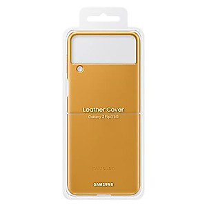 SAMSUNG Galaxy Z Flip3 Leather Cover - Official Case - Mustard