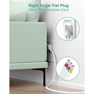 Surge Protector Power Strip - 9 Widely Spaced Multi Outlets, Wall Mount, 3 Side Outlet Extender with 5Ft Extension Cord, Flat Plug for Home Office