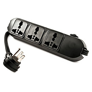SEVENSTAR SS 60 Universal Power Strip 3 Outlets for 110V-250V Worldwide Travel with Surge/Overload
