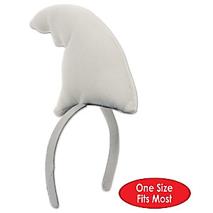 Beistle 2 Piece Plush Fabric Shark Fin Headbands Under The Sea Party Supplies, Gray, one size