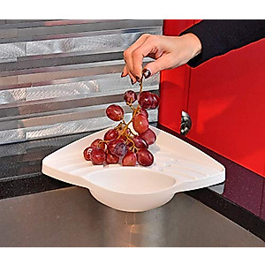 HOME-X Sponge Holder Kitchen Decor, Triangle Sink Corner Shelf - Storage Rack Suction Cup Holder Organizer for Dish Cloth Sponge Soap Cleaning Brush (White)