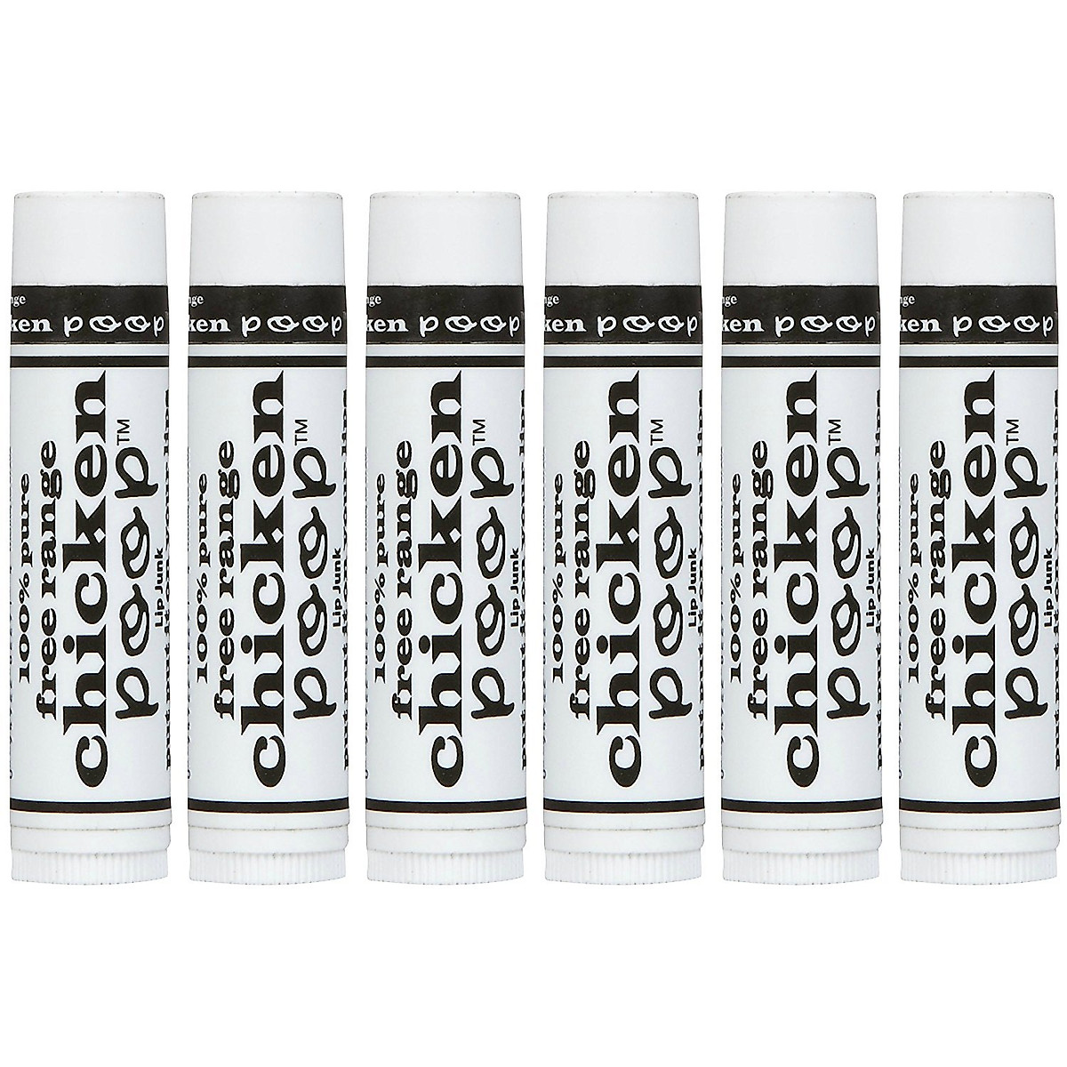 Chicken Poop Lip Balm Simone Chickenbone 100% Natural Moisturizer for Dry, Chapped Lips, 0.15 oz, (Original), Pack of 6