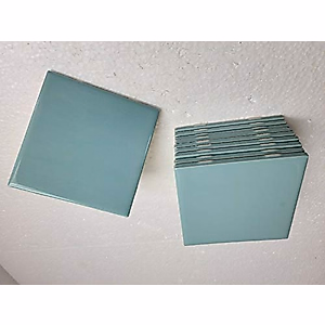 Surf Green 4 inch Blue Aqua Glow Ceramic Tile 4.25 in 4x4 Subway Square Daltile Color 0197 Classic Color 105 Box 10 Piece