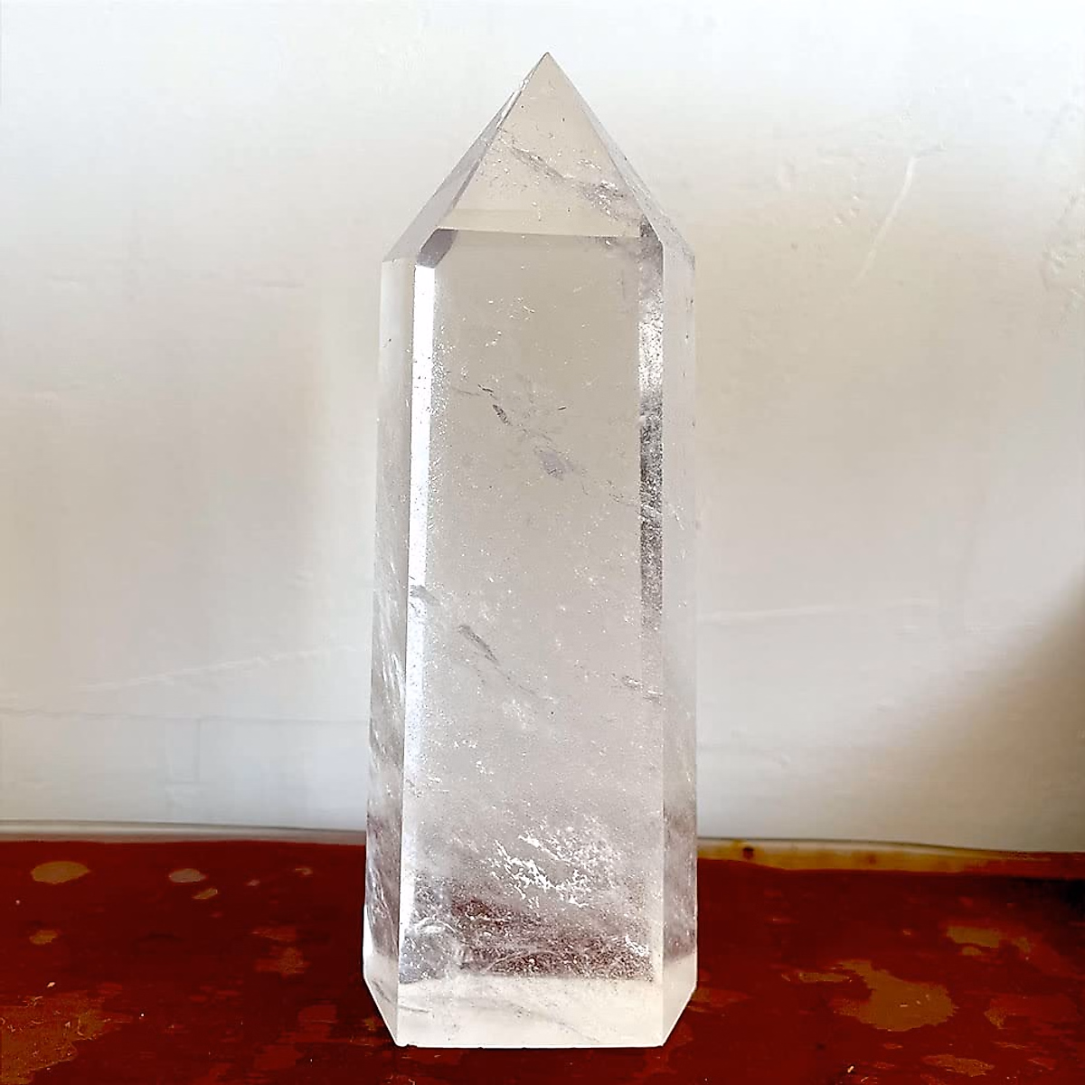 Big Natural Crystal Large Clear Quartz Point Lemurian Seed Crystal Healing Obelisk Home Decor (6-7inch)