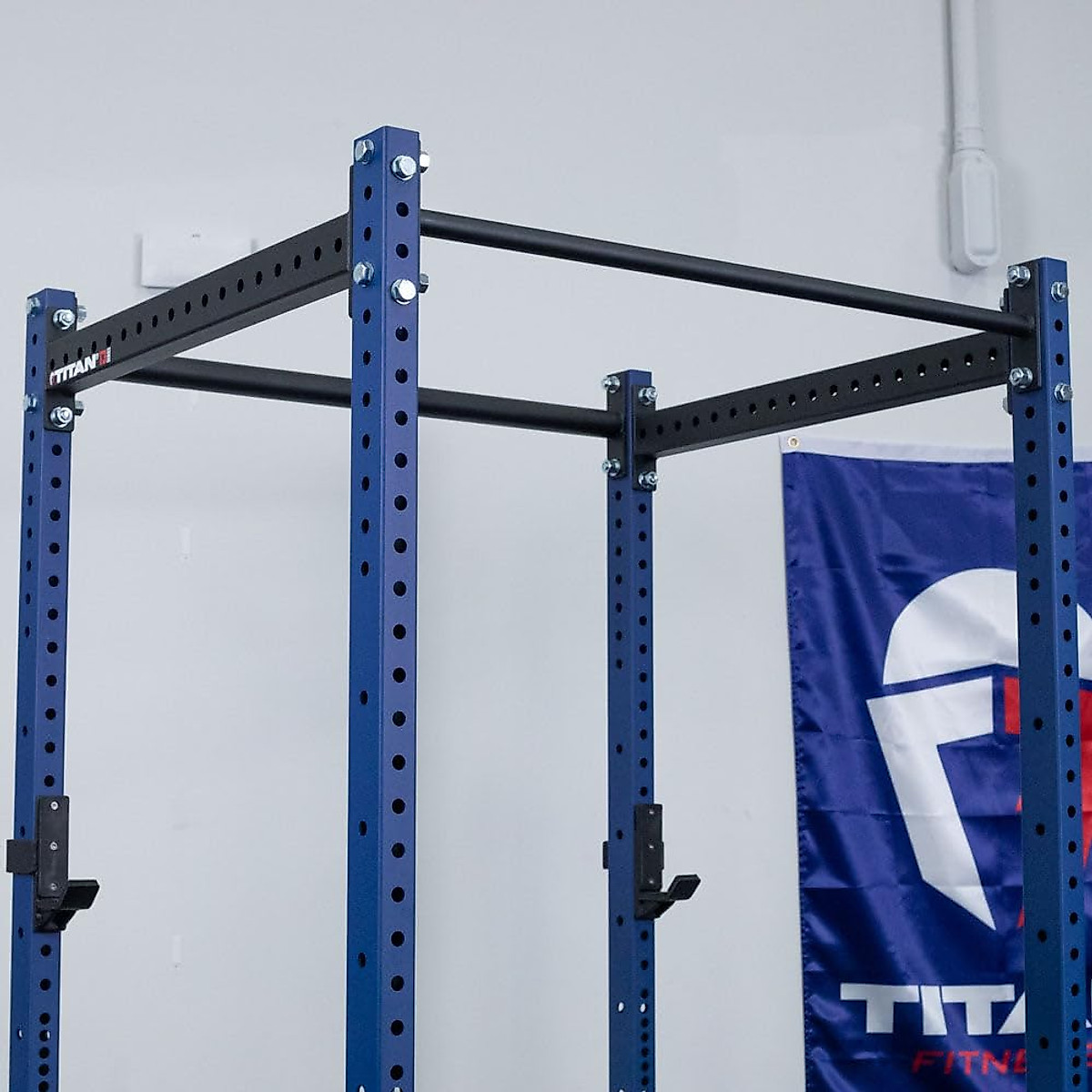 Titan Fitness T-3 Series Blue Tall Power Rack, 36in Depth, Weight Plate Holders, 1,100 LB Capacity Cage for Weightlifting and Strength Training