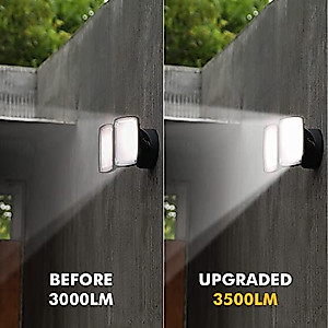 LUTEC 2 Packs LED 3500 Lumen 32W 5000K Integrated Dual-Head Floodlight Outdoor Dusk to Dawn Waterproof Exterior Security Wall Light for Patio Garden Yard-Black…
