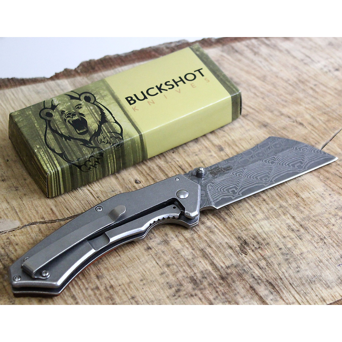 Wartech Buckshot Thumb Open Stainless Steel Handle with Inlay Classic Razor Pocket Knife (Black) … (DS)