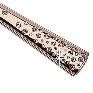 Creative Gifts International Cake Knife and Server Set, Rose Gold Handle with Crystal Embellishments, Gift Box Included