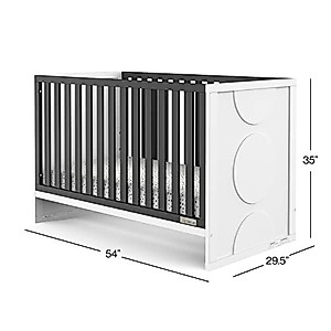 Child Craft Orbit 3-in-1 Traditional Convertible Euro Crib, (Ebony/Matte White)